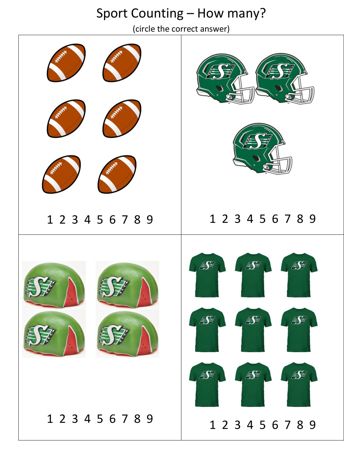 Activities - Counting Sheets - Saskatchewan Sports Hall of Fame